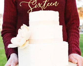 Sweet 16 cake topper | Etsy