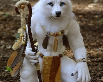 Native Anthro Wolf Shaman Print