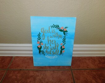 God is With Her she will not fail Wall Decal Nursery Decor