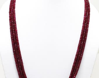 Ruby beads necklace | Etsy
