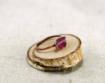Pink stone ring | Etsy