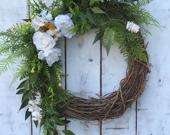 White flower wreath | Etsy