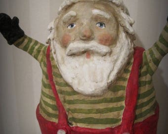 Paper mache santa | Etsy