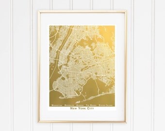 New york city map | Etsy