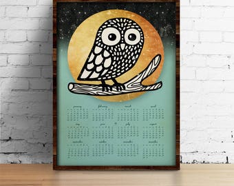 Owl calendar | Etsy