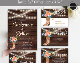 Country invitation | Etsy