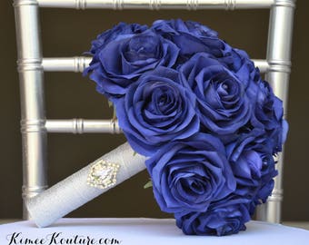 Royal blue bouquet | Etsy