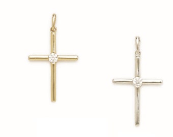 White gold cross | Etsy