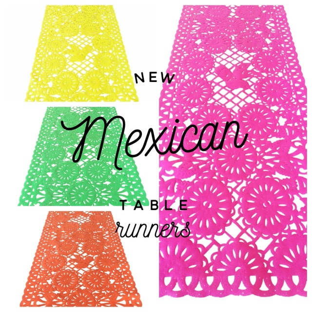 Mexican fiesta supplies and handmade table linens by MesaChic