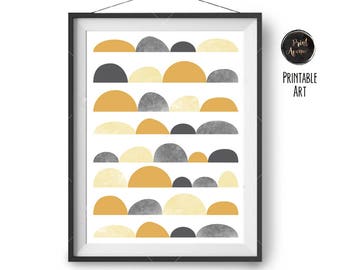 Mustard yellow print | Etsy