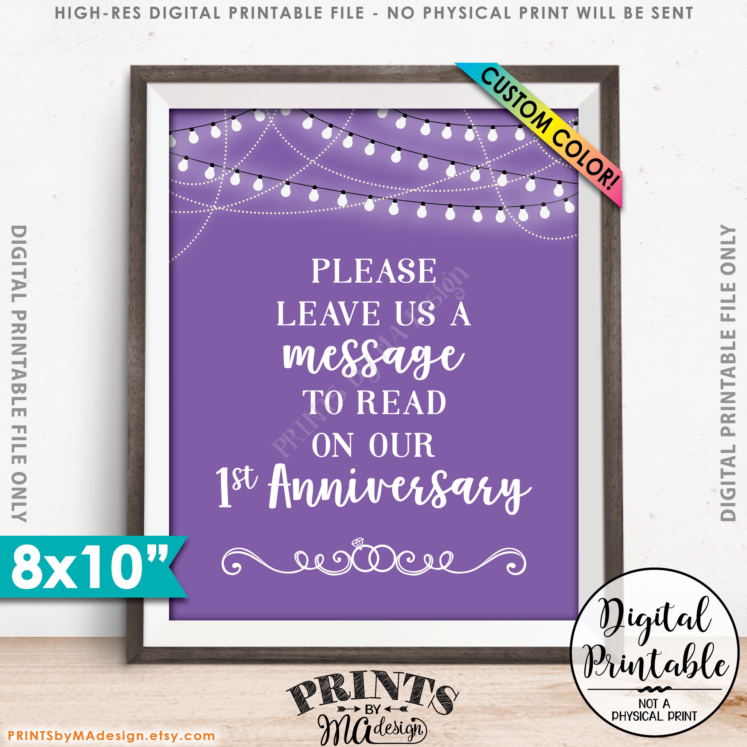 Please Leave Us a Message to Read on Our First Anniversary Wedding Sign ...