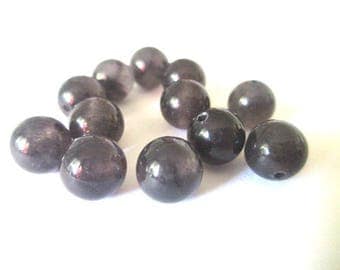 10mm Dark Gray Jade Round Gemstone Beads 15.5 Inch Strand