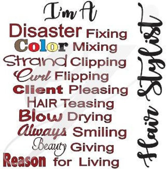 I'm a Hair Stylist in many words SVG dxf jpg pdf Vector