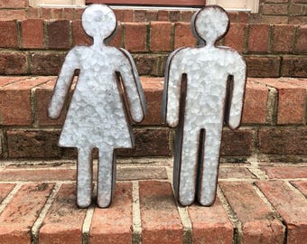 Metal restroom sign | Etsy