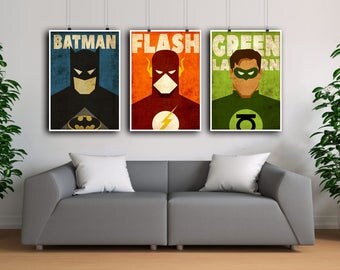 Superhero poster | Etsy