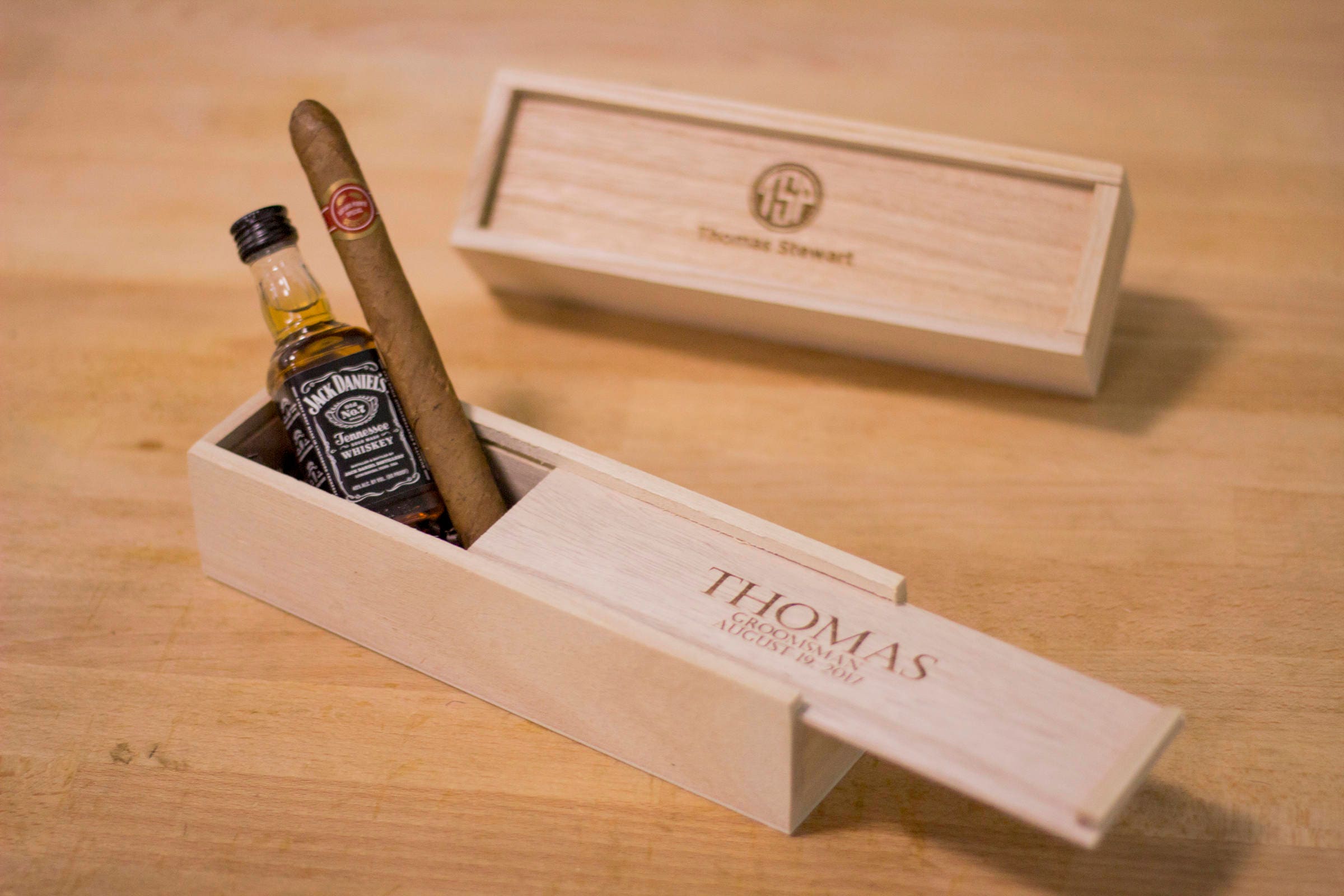 Set of 5 Groomsmen Gift Cigar Boxes for Groomsmen Gift Best