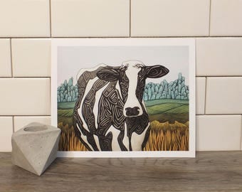 Holstein cow art | Etsy