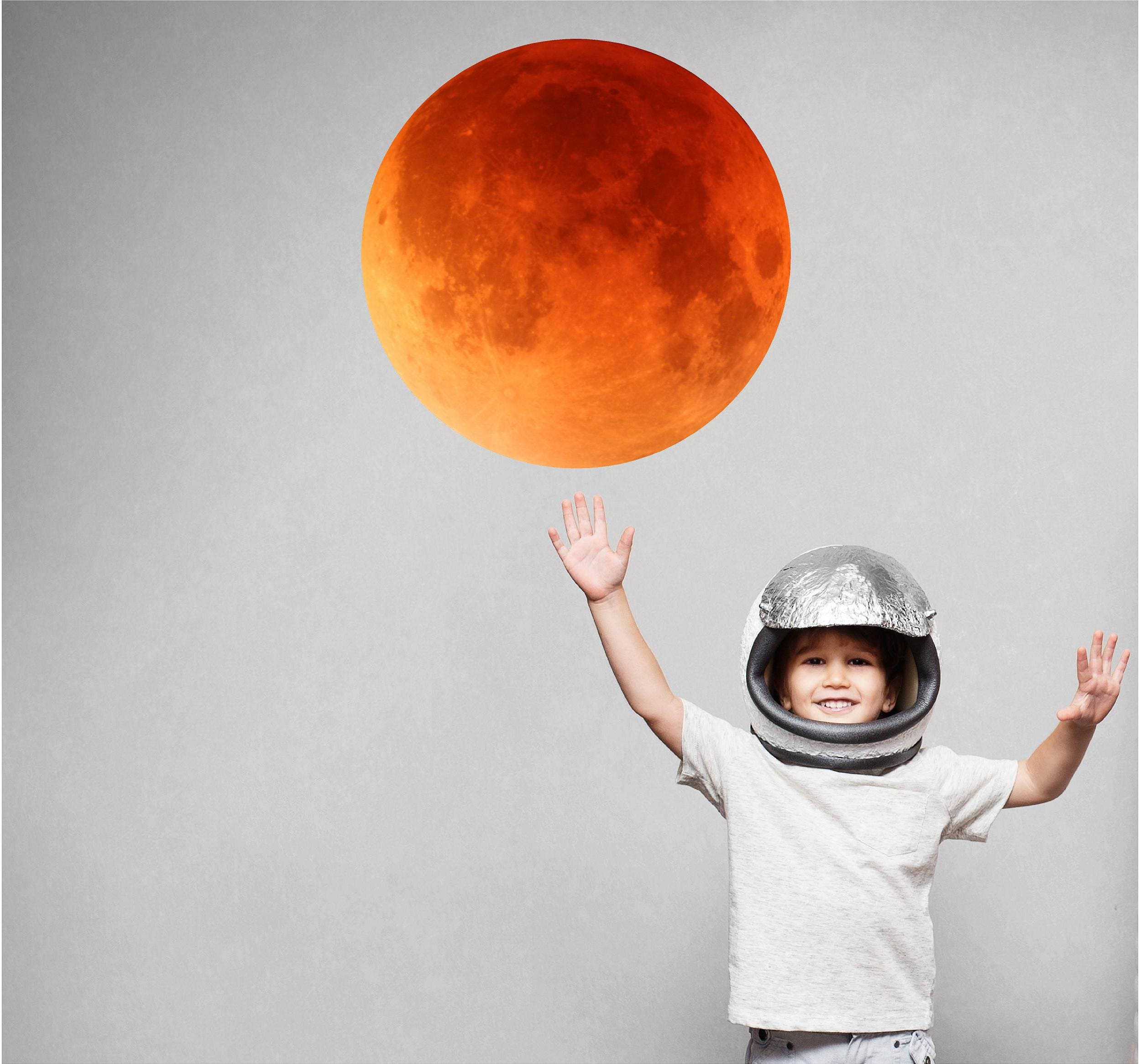 Gift for Kids Blood Red Moon Wall Decal Removable Kids Wall