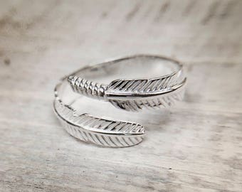 Feather ring | Etsy