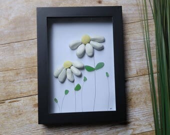 Pebble art flowers | Etsy