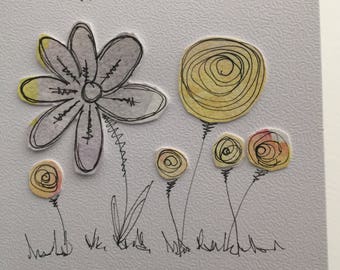 Turtle Love Happy Anniversary Drawing Card Comes with envelope