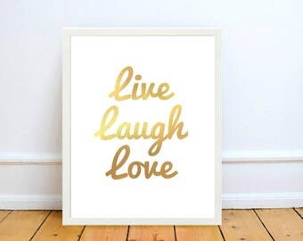 Live Laugh Love Digital PRINTABLE Files Instant Download Brown