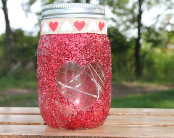 Heart mason jar | Etsy