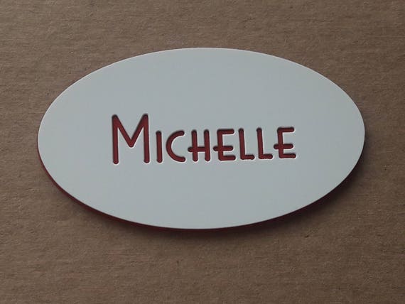 Custom Engraved Oval Name Badge with Pin Back Engraved Name