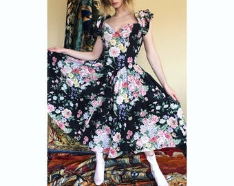 80s floral dress | Etsy