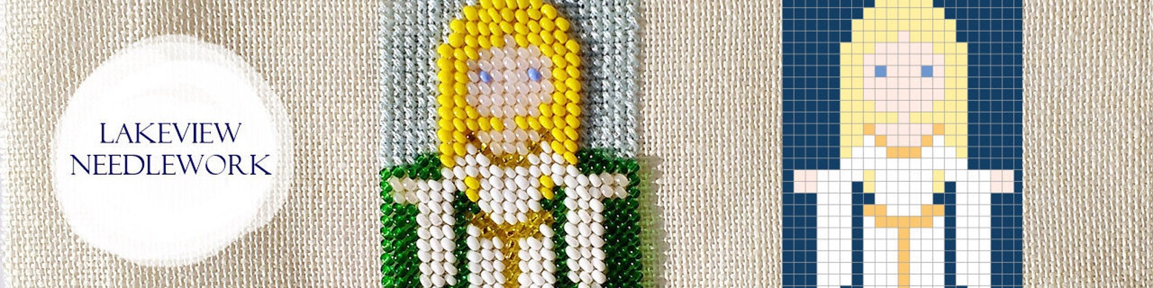 Seed bead bracelets and cross stitch by LakeviewNeedlework on Etsy