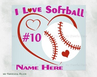 Softball decal | Etsy