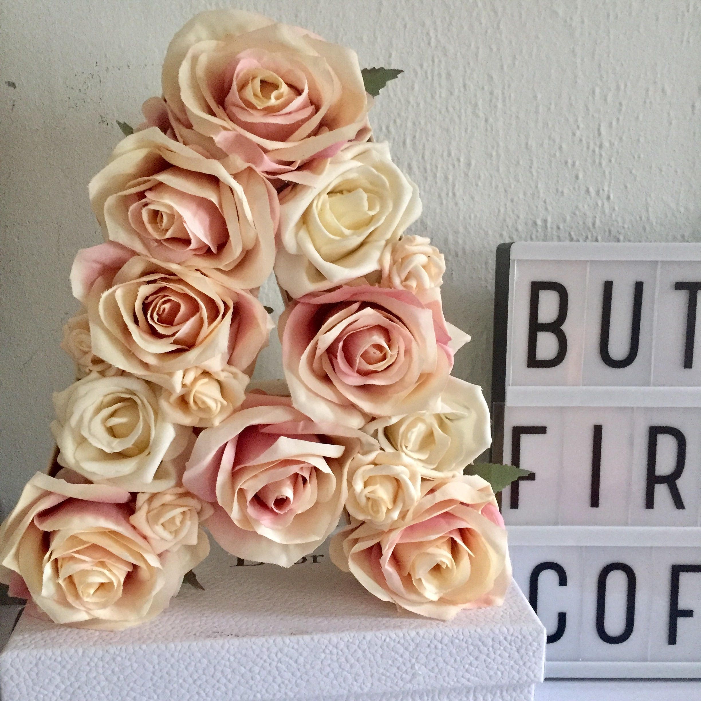 Flower initial floral initial flower letters nursery decor