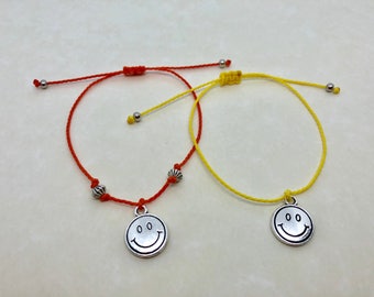 Smiley Face Bracelet Smiley Face String Bracelet Smiley Face