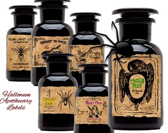 Spooky labels | Etsy