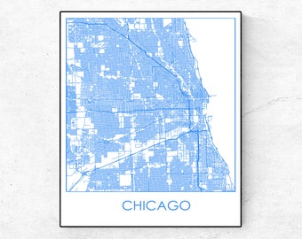 Chicago map | Etsy