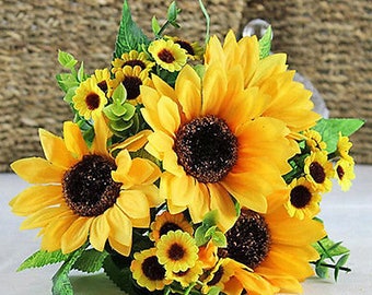 Fake sunflowers | Etsy