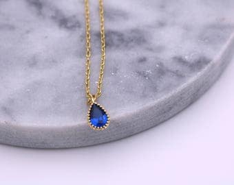 Blue stone necklace | Etsy