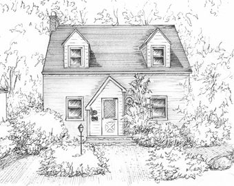 Home drawn in Ink Fraternity house Sorority house