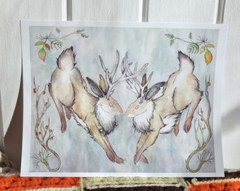 Jackalope art | Etsy