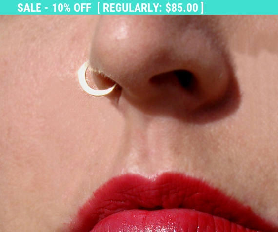 Triple Hoop Nose Ring for single pierced nose 24 22 or 20