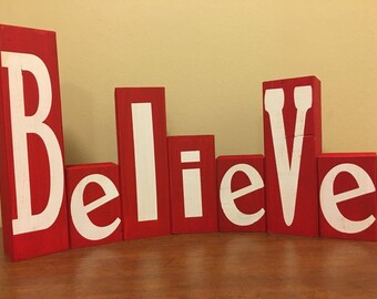 Believe blocks | Etsy