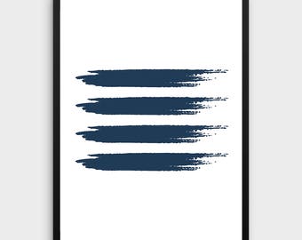 Navy blue art | Etsy