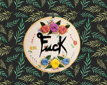 Swear embroidery | Etsy