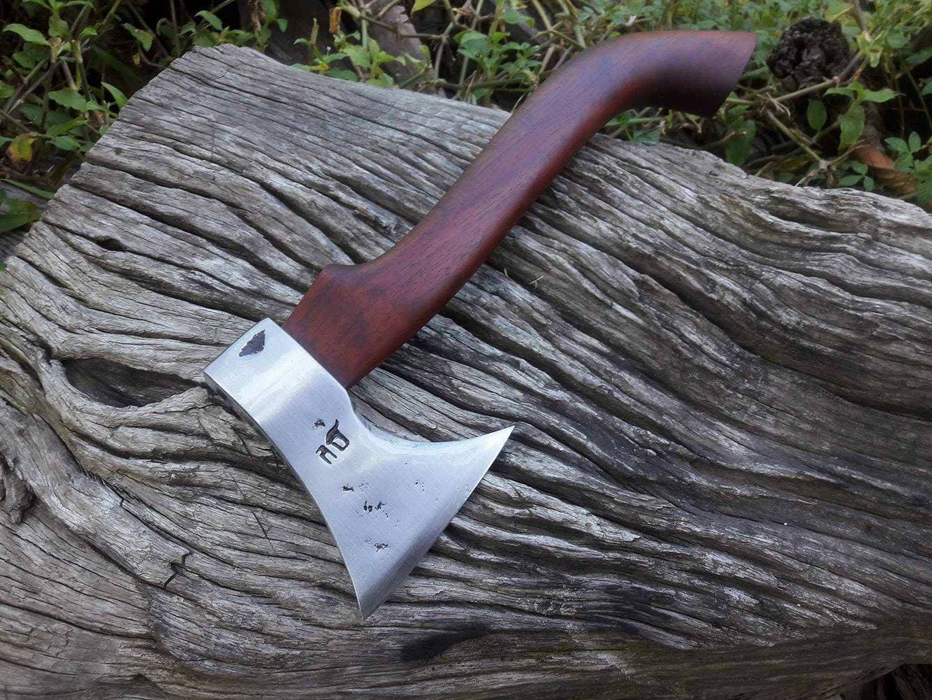 Curved Camp Hatchet Hand Forged Bushcraft Axe Custom Hand