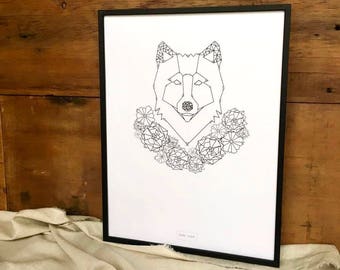 Geometric wolf | Etsy