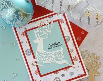 Deer christmas card | Etsy