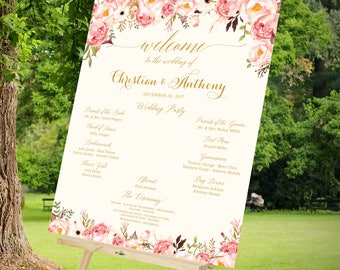 Wedding program sign | Etsy