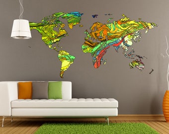 Abstract world map | Etsy