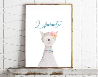 Llama art | Etsy