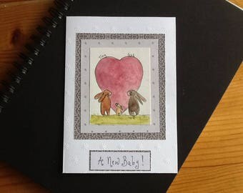 Watercolor baby card | Etsy